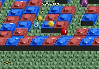 Play Free Pac-Mania arcade style tiles/sprites/colors Retro Game
